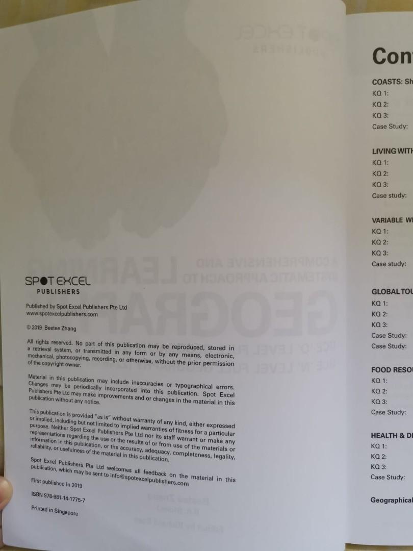 Spot Excel Learning Geography guidebook, Hobbies & Toys, Books ...