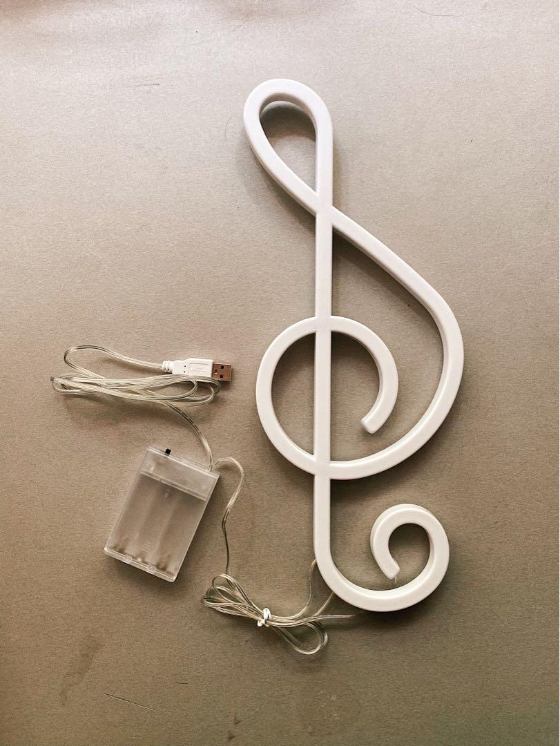 Treble clef neon light , Furniture & Home Living, Lighting & Fans ...