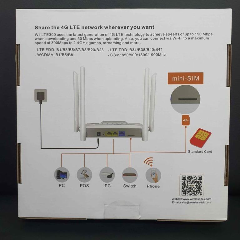 Wi-TEk Communication Solution WI-LTE300 4G LTE Router / Sim Card Router ...
