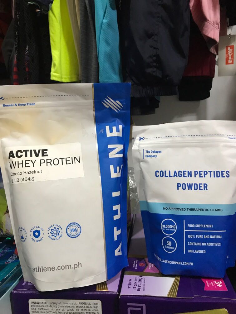 Athlene Active Whey Protein and collagen, Health & Nutrition, Health ...
