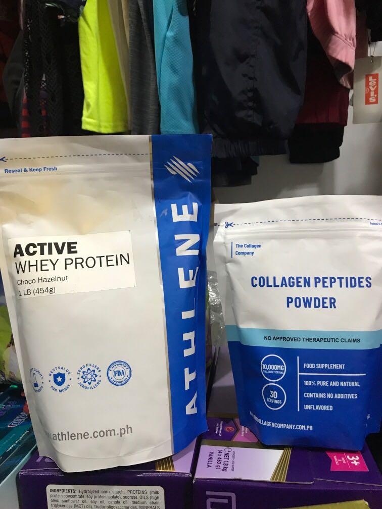 Athlene Active Whey Protein and collagen, Health & Nutrition, Health ...
