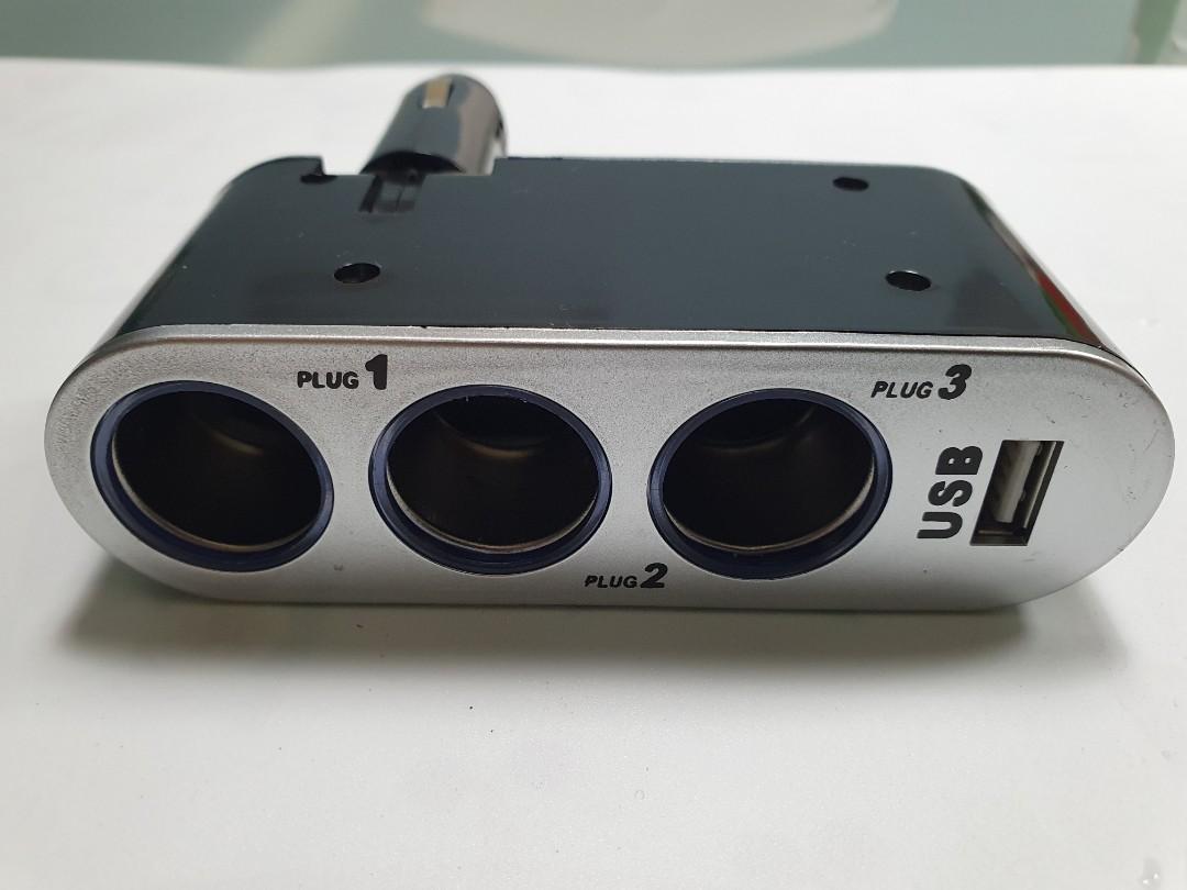 Car USB Triple Socket, Car Accessories, Accessories on Carousell