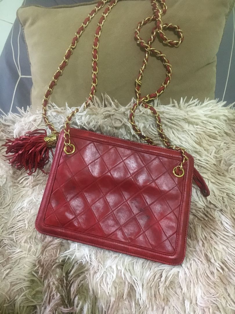 Chanel vintage tote shoulder bag authentic #13 BACA DESKRIPSI, Barang ...