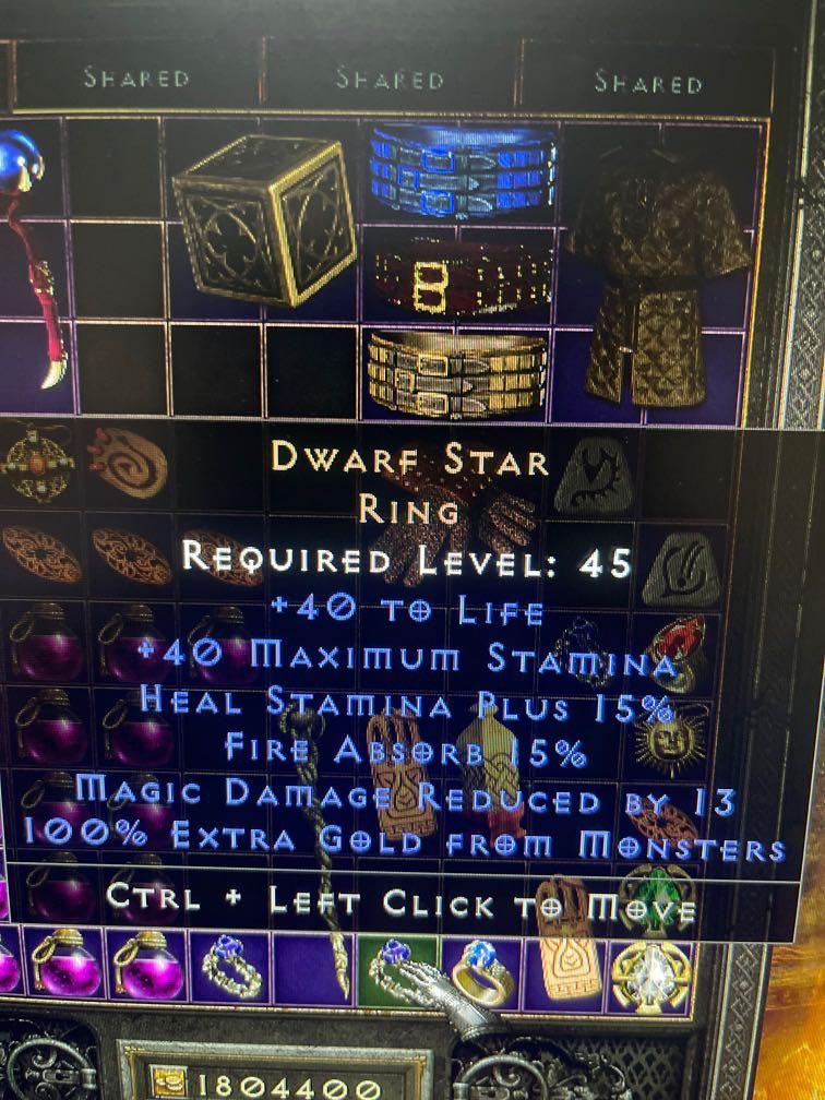 D2R - Dwarf star ring, Video Gaming, Gaming Accessories, In-Game ...