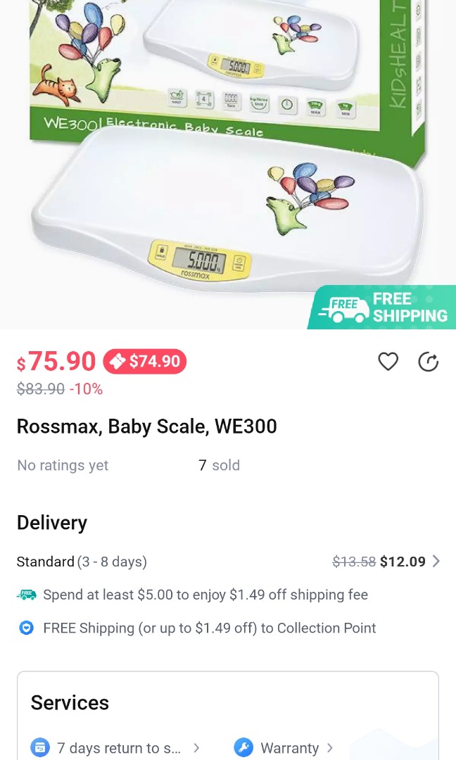 *Free Courier* ROSSMAX Baby Scale WE300, Health & Nutrition, Health ...