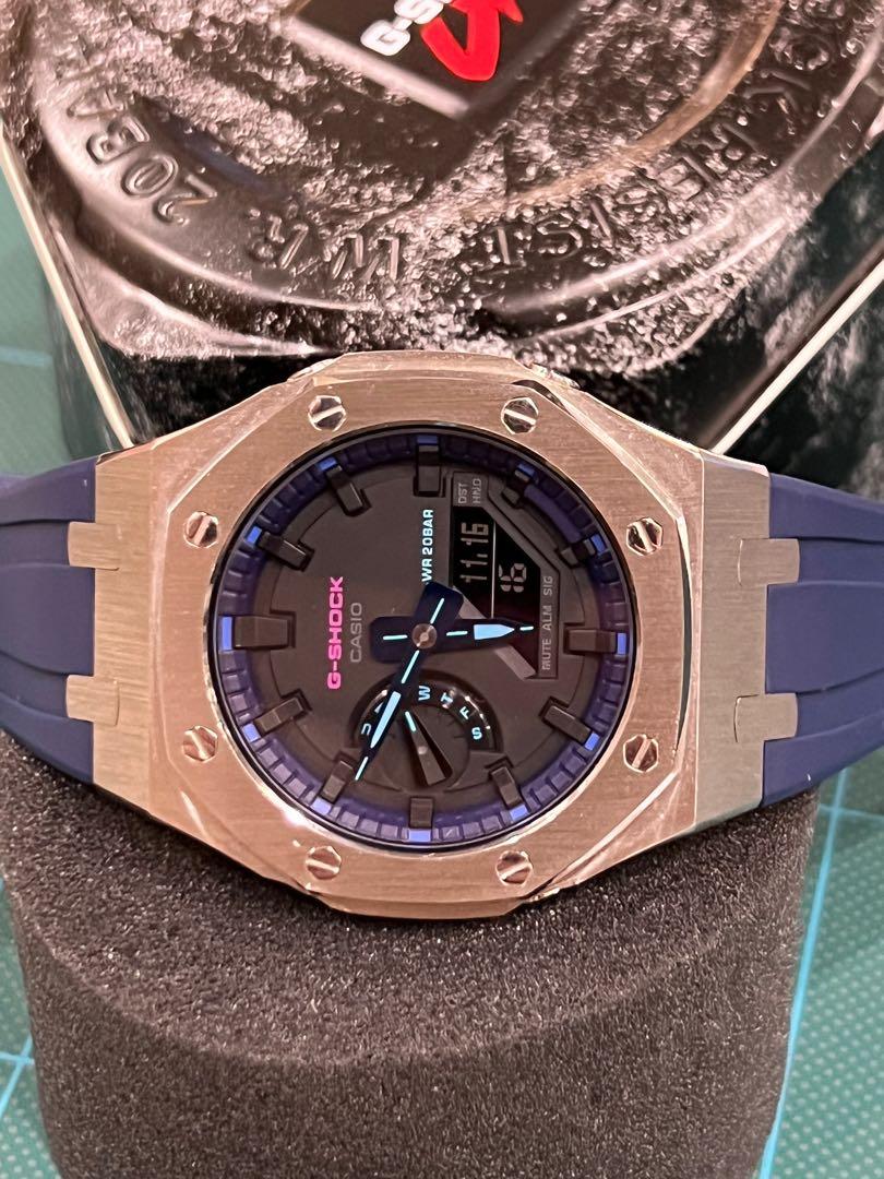 G Shock Casio ga2100vb ga2100 mod custom black blue combi, Men's ...