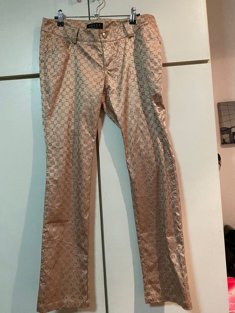 Gucci gold monogram pants, Women's Fashion, Bottoms, Other Bottoms on ...
