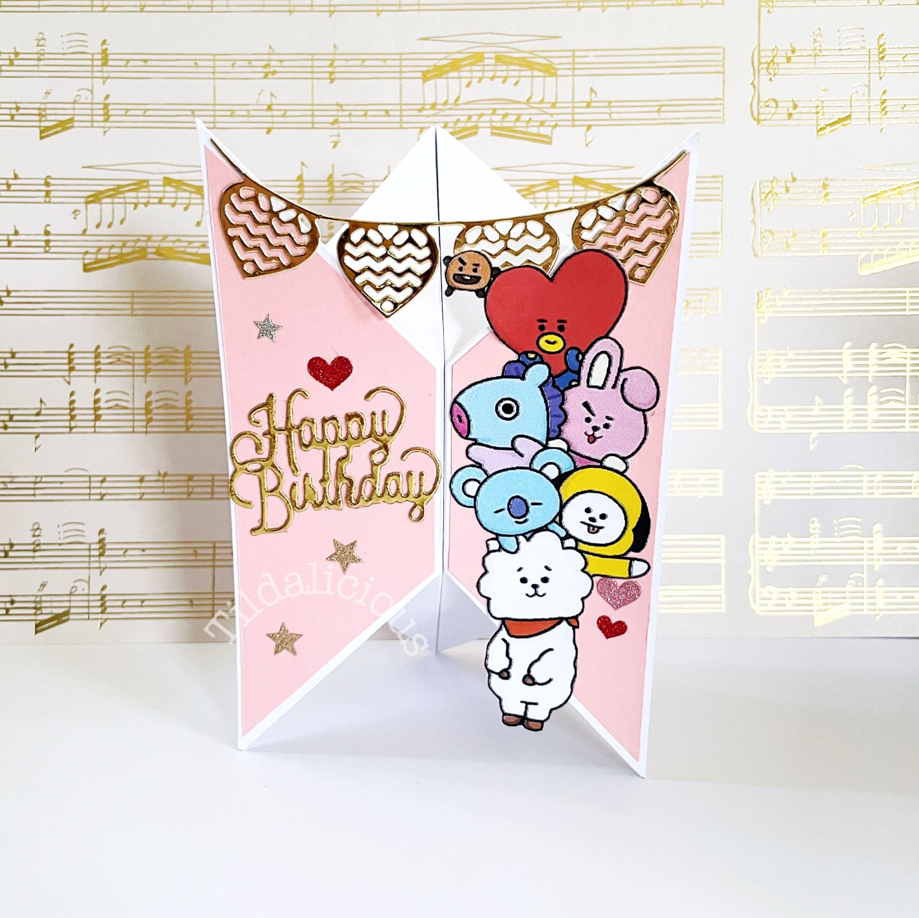 Handmade BT21 Happy Birthday Cards, Hobbies & Toys, Stationery & Craft ...