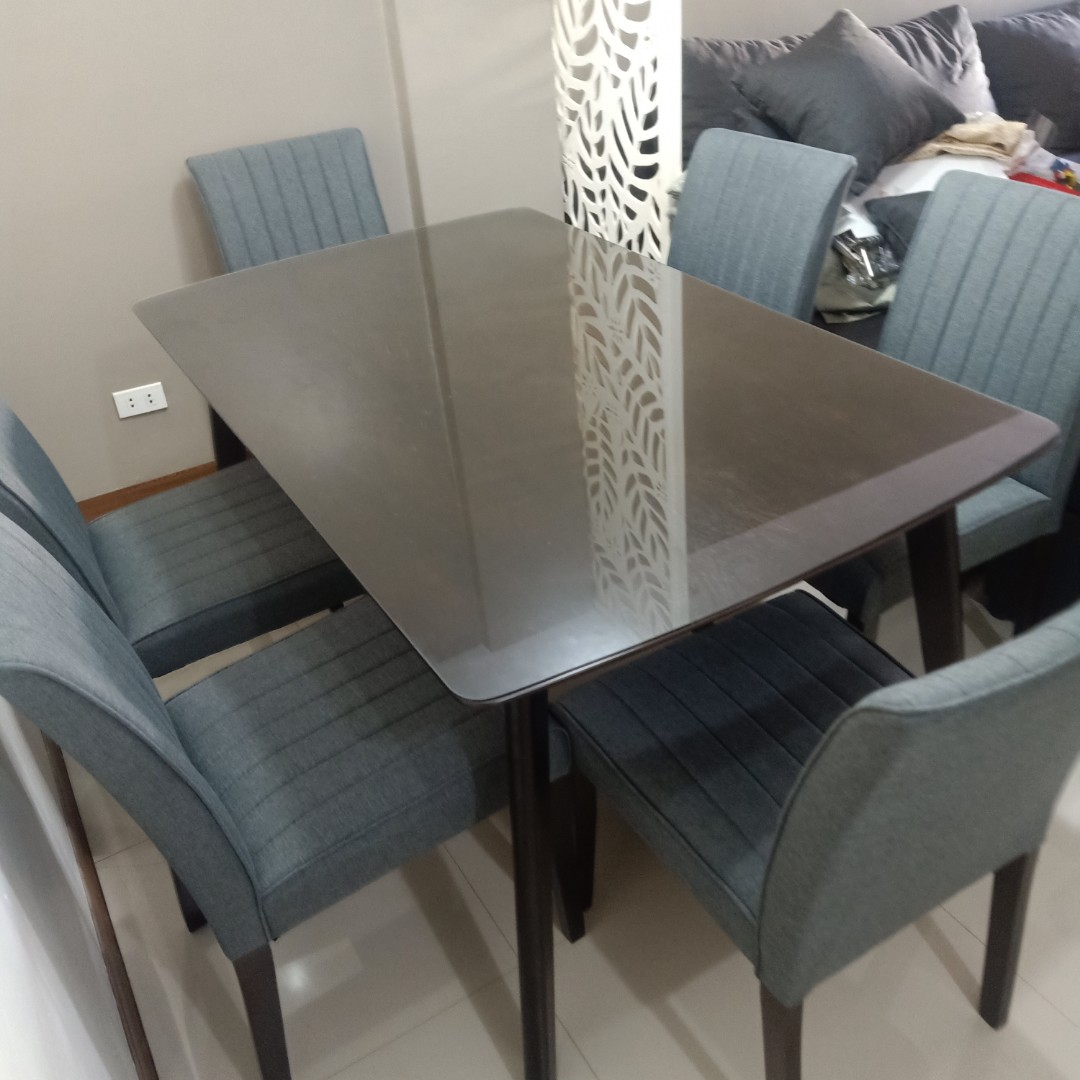 High back padded 6 SEATERS DINING SET, Furniture & Home Living ...