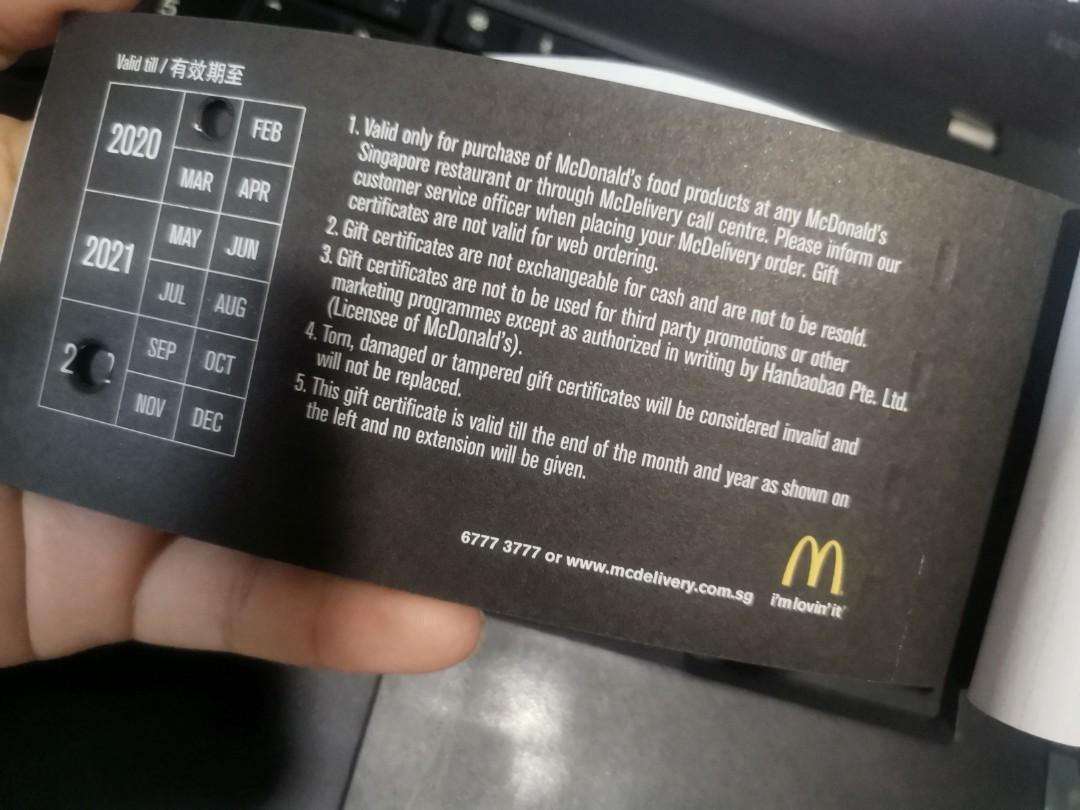 McDonald's Gift Voucher, Tickets & Vouchers, Vouchers on Carousell