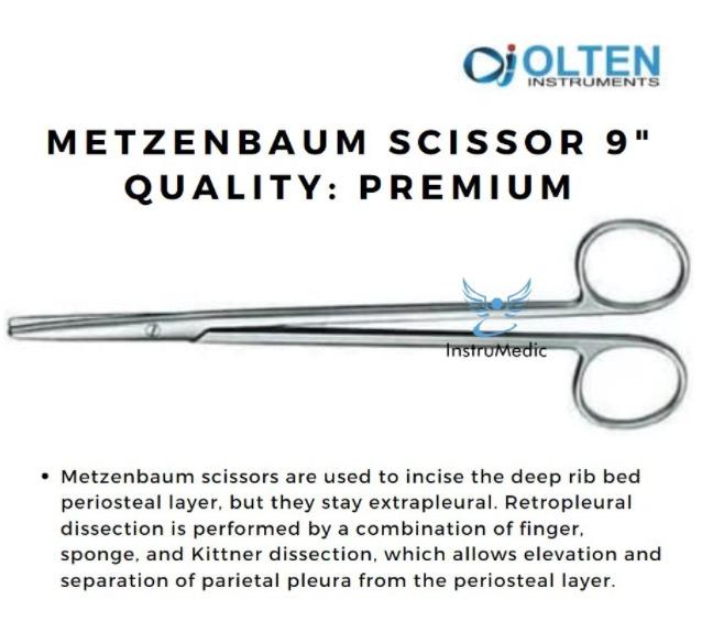 Metzenbaum scissor 9" (Brand: Olten) Premium Quality / METZ, Health ...