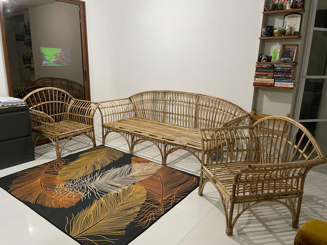Native rattan sofa, Furniture & Home Living, Furniture, Sofas on Carousell