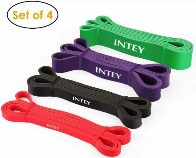 (NEW) INTEY Pull up Assist Band Exercise Resistance Bands Set of 4 ...