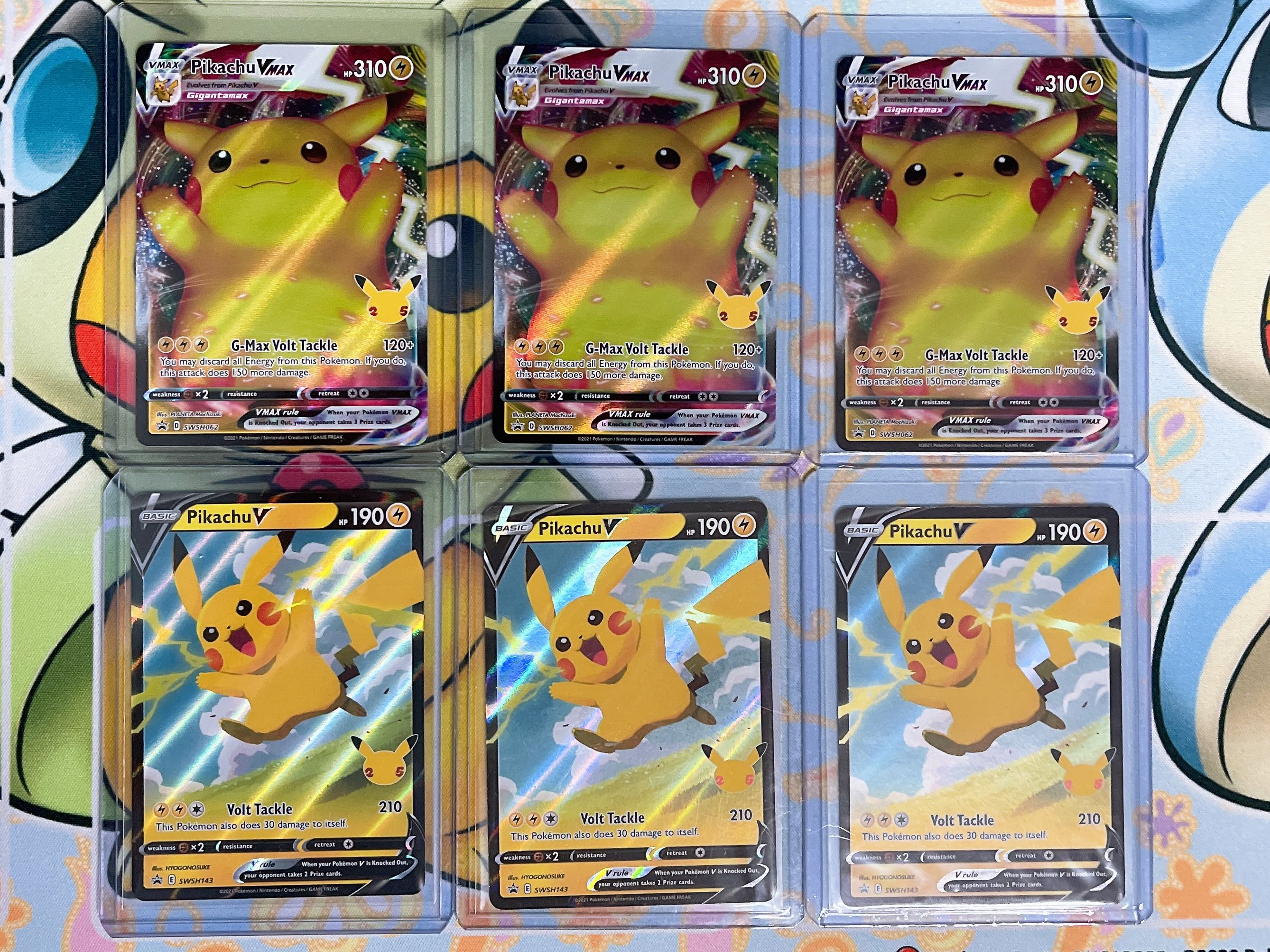 Pikachu Vmax and V promo cards Pikachu figurine collection Pokemon ...