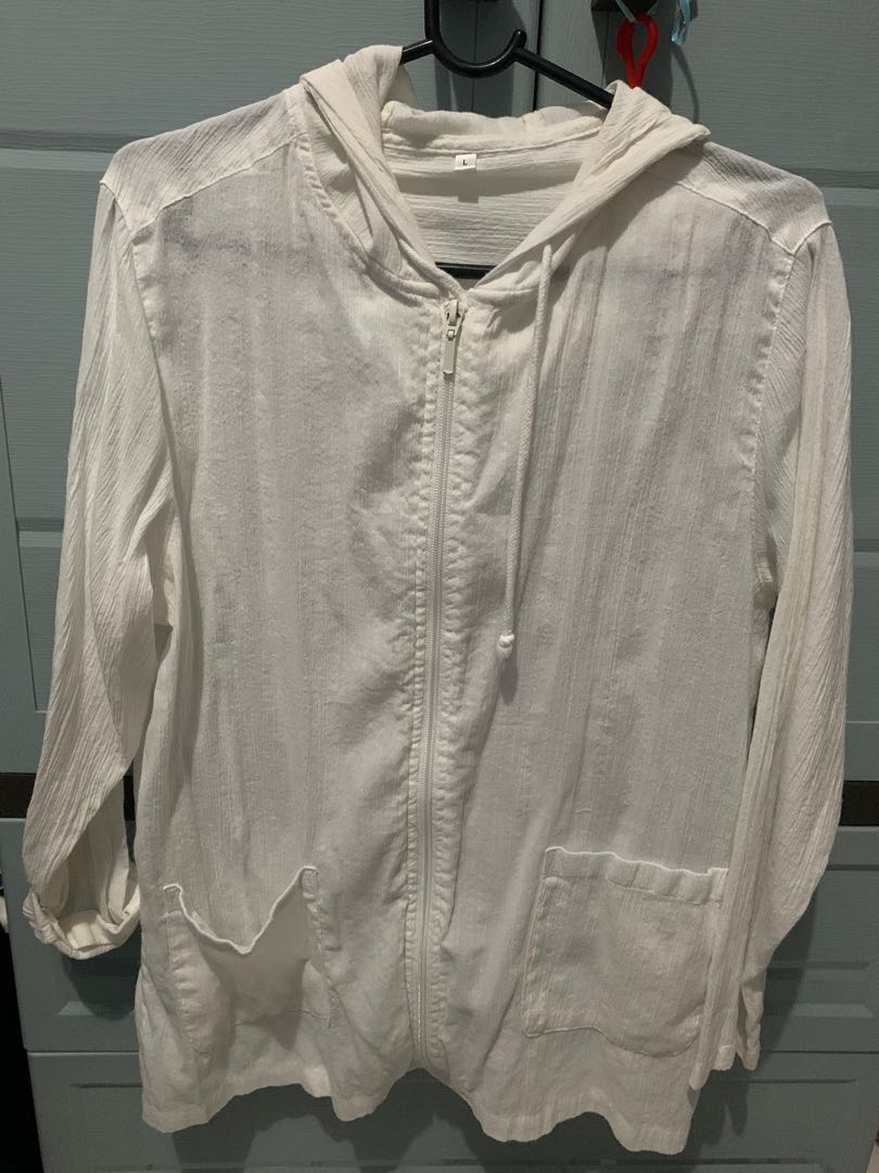 Plain white jacket, Women's Fashion, Coats, Jackets and Outerwear on ...