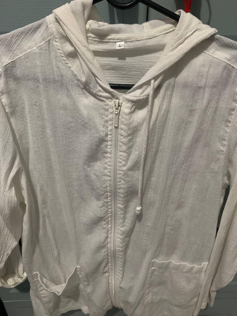 Plain white jacket, Women's Fashion, Coats, Jackets and Outerwear on ...