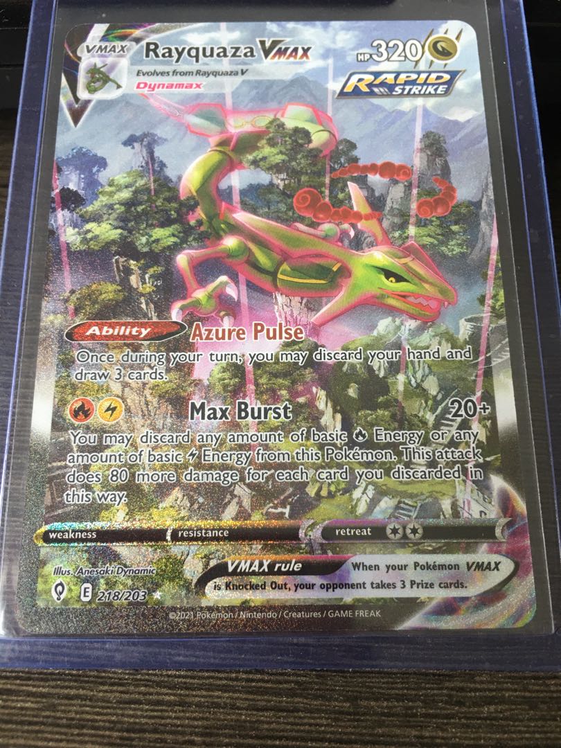 Rayquaza Alternate Art VMAX Evolving skies, Hobbies & Toys, Toys ...