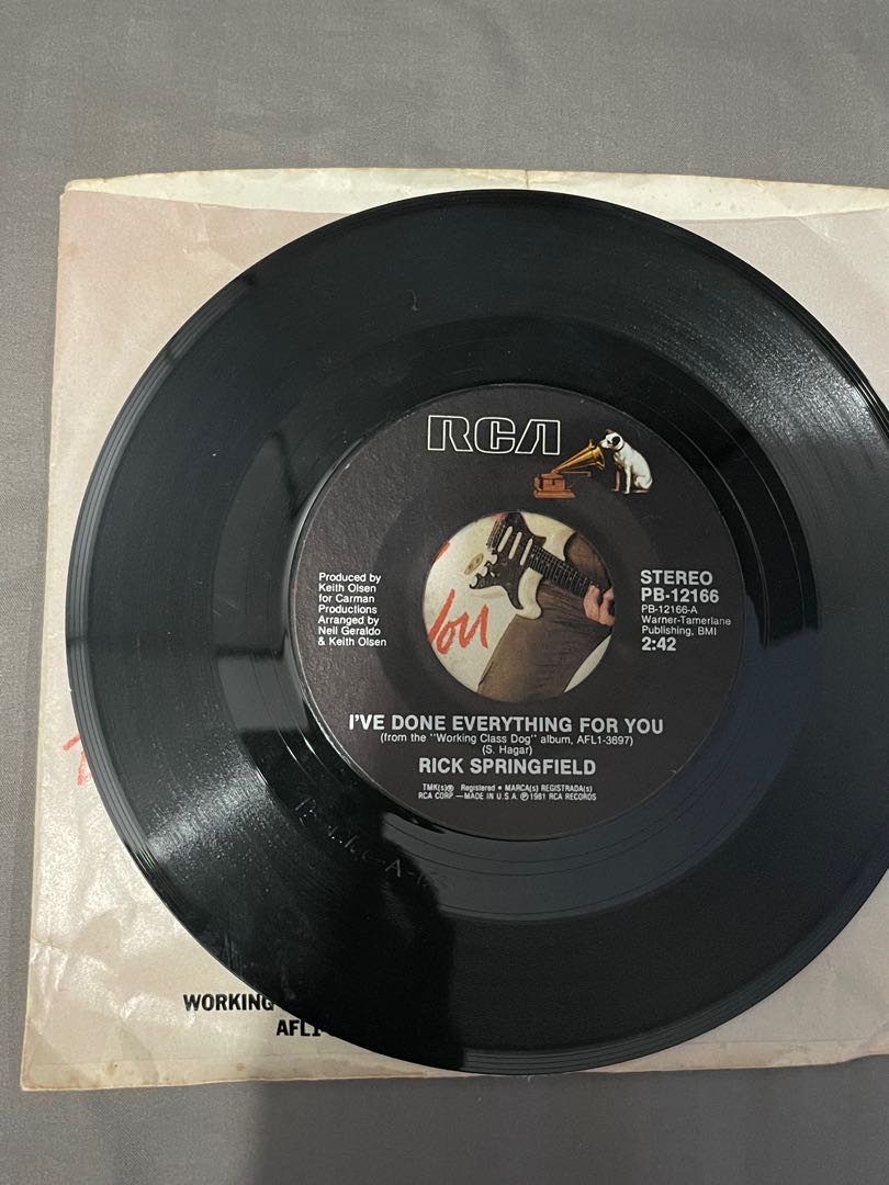 RICK SPRINGFIELD VINYL, Hobbies & Toys, Music & Media, Vinyls on Carousell