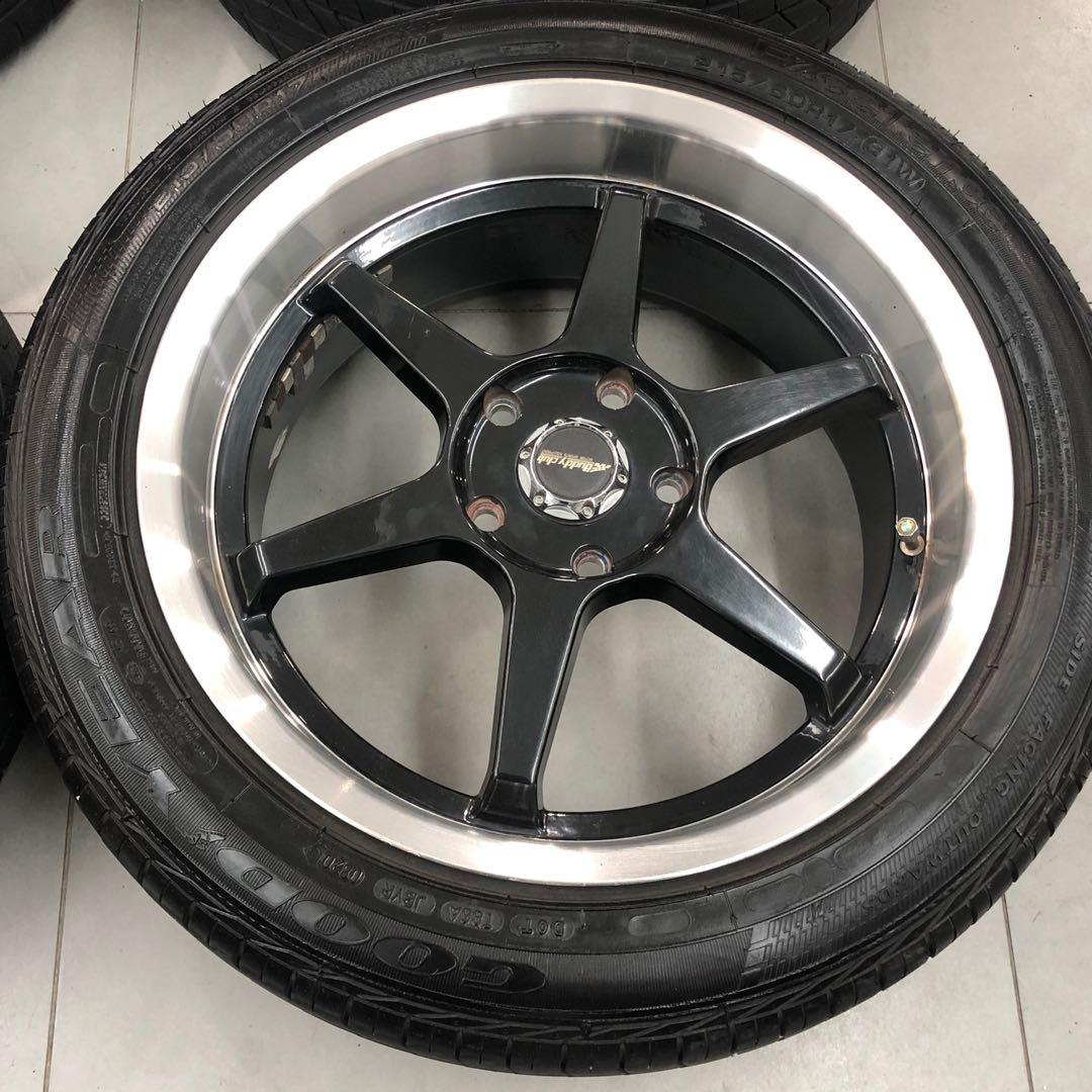 Rim P1 Racing 7.5JJ 5x114 siap tayar, Auto Accessories on Carousell