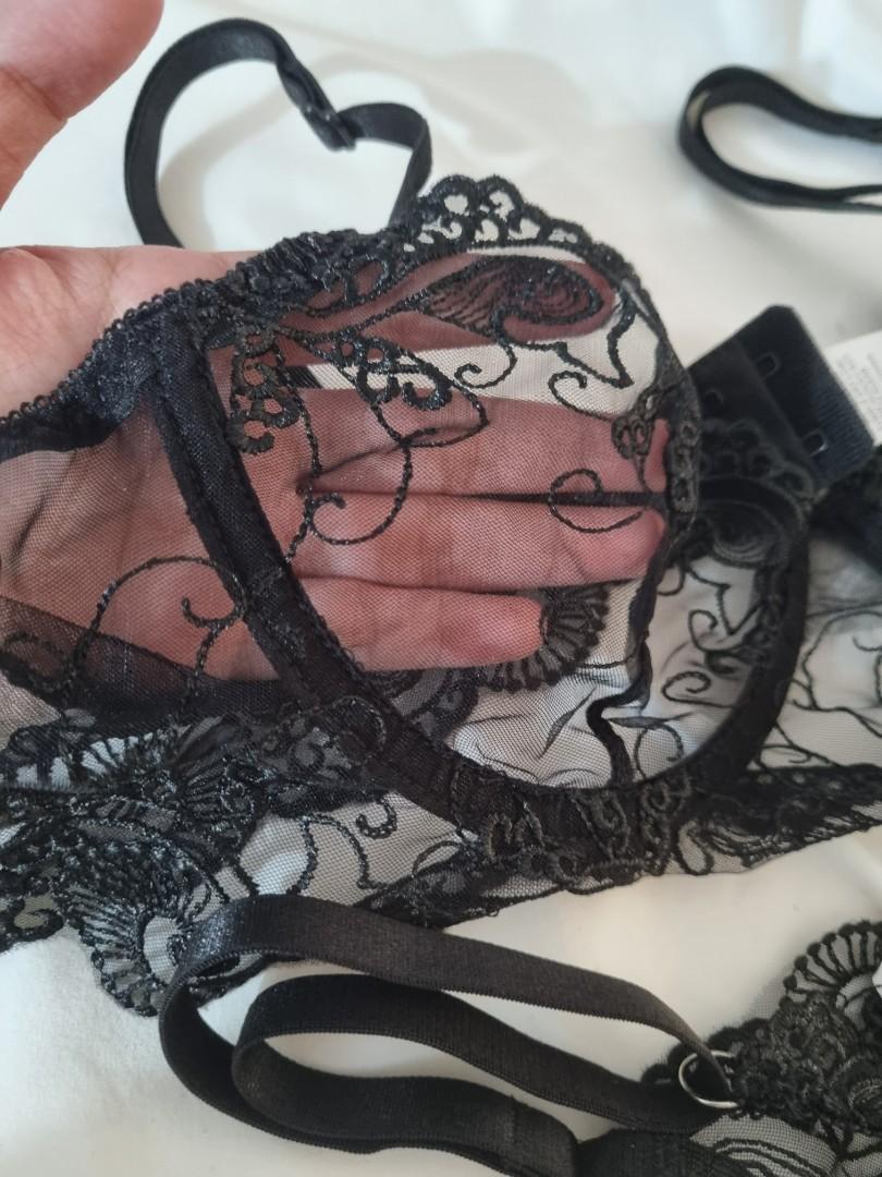 Sexy Red And Black Lace Lingerie Set 2 In 1 Womens Fashion