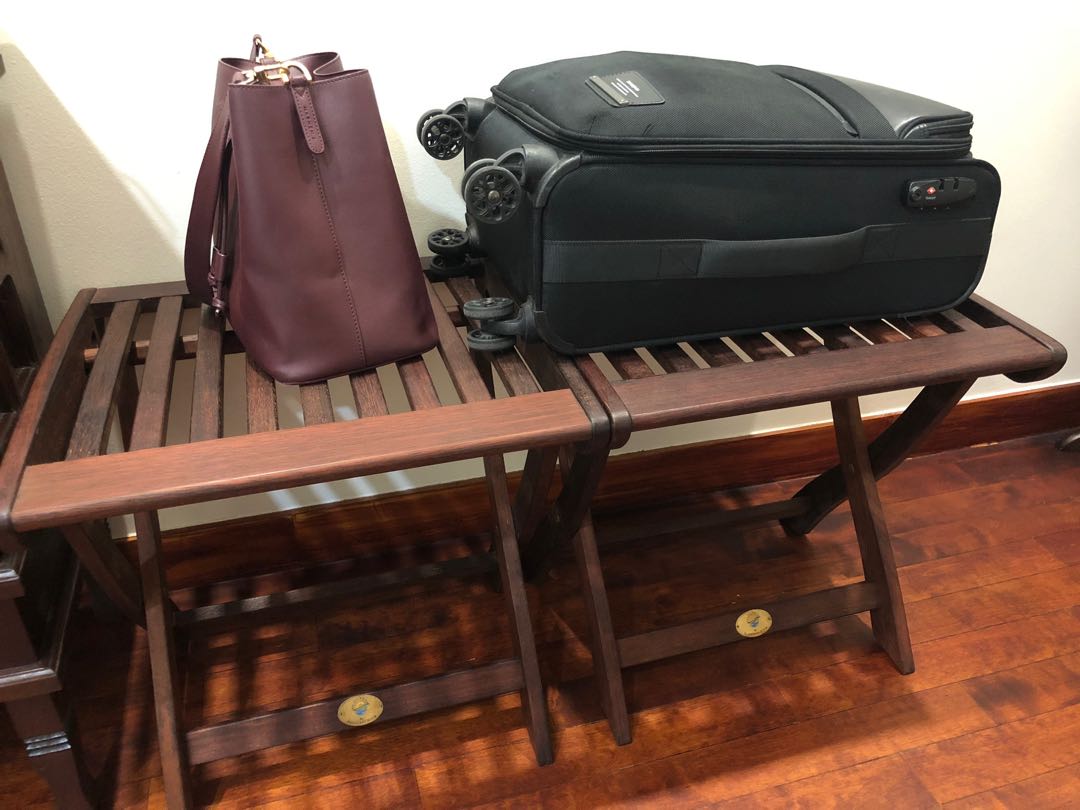 Solid wood luggage bench, Furniture & Home Living, Furniture, Other ...