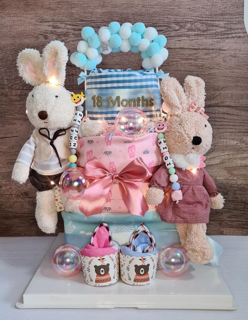 Twins Diaper Cake 3 tier, Babies & Kids, Babies & Kids Fashion on Carousell