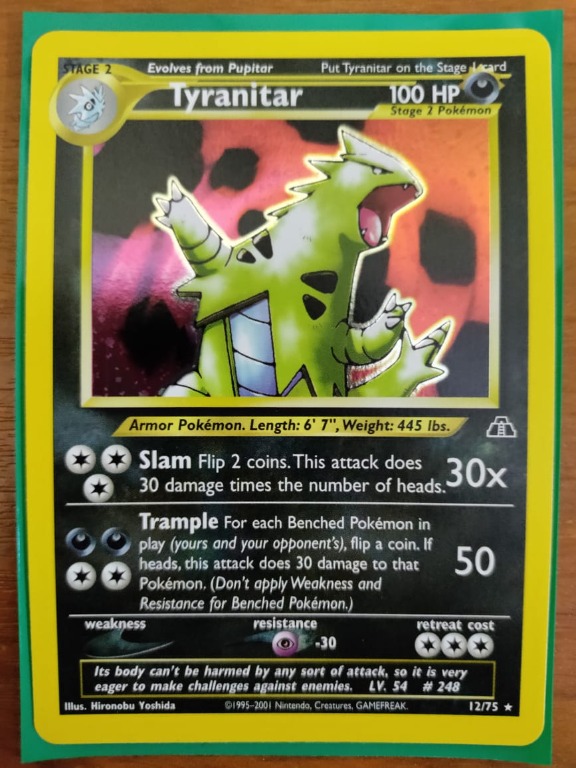 Tyranitar #12 Pokemon Neo Discovery, Hobbies & Toys, Toys & Games on ...