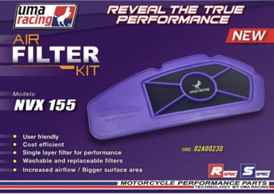 UMA RACING AIR FILTER for YAMAHA NVX/AEROX 155, Motorcycles, Motorcycle ...