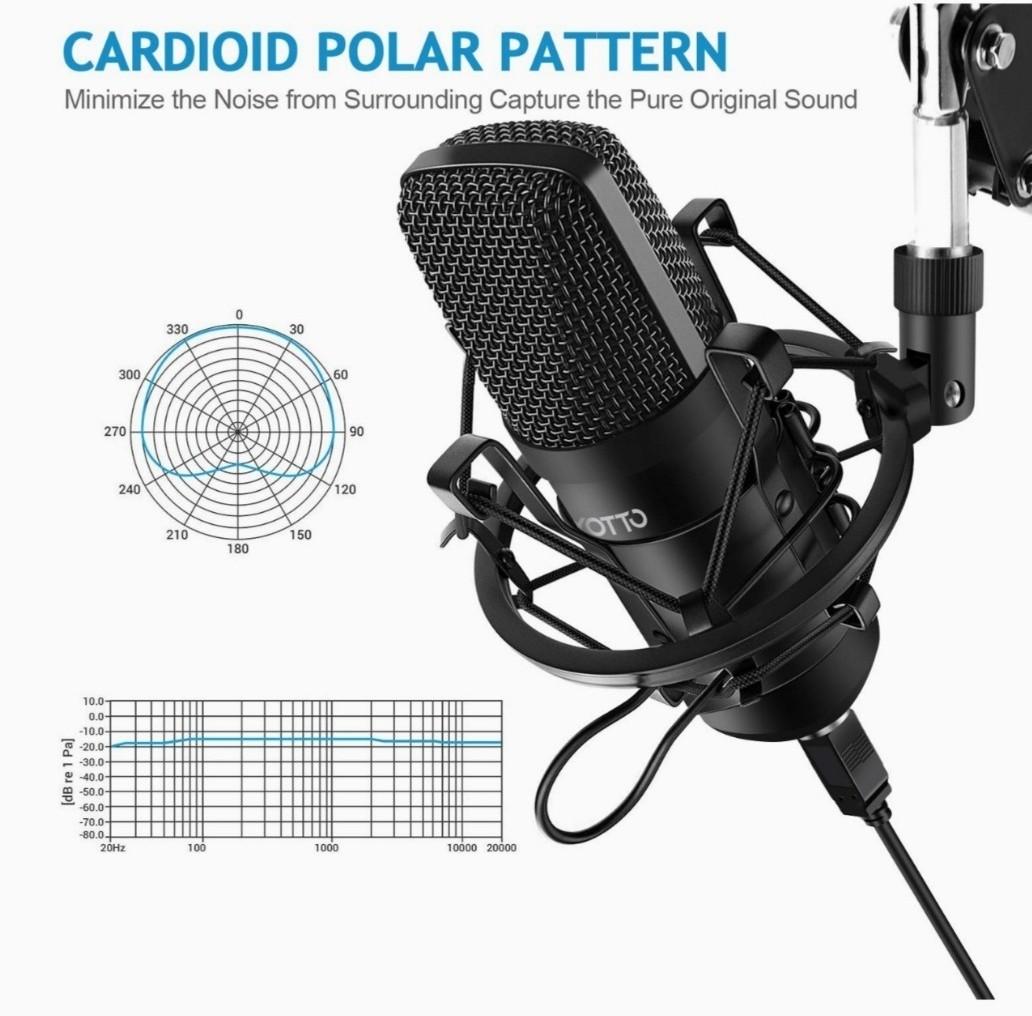 YOTTO USB Microphone Kit 192KHZ/24BIT Plug & Play Computer PC ...