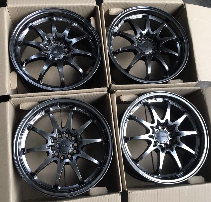17” Rota Fighter 10 Mags 5Holes pcd 108-114 Hyperblack Bnew, Car Parts ...