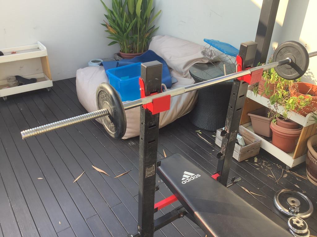 Adidas / ALBI Gym bench with barbell and dumbell set, Sports Equipment ...