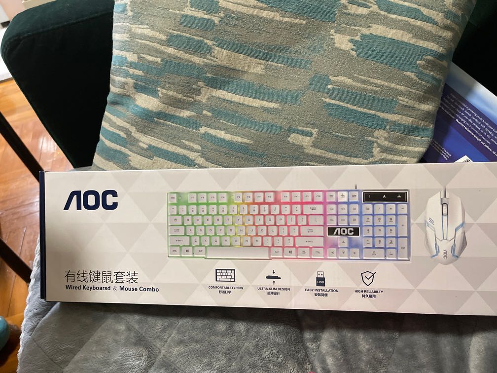 AOC KM100 鍵盤+滑鼠, 電腦＆科技, 電腦周邊及配件, 電腦鍵盤及相關產品 - Carousell
