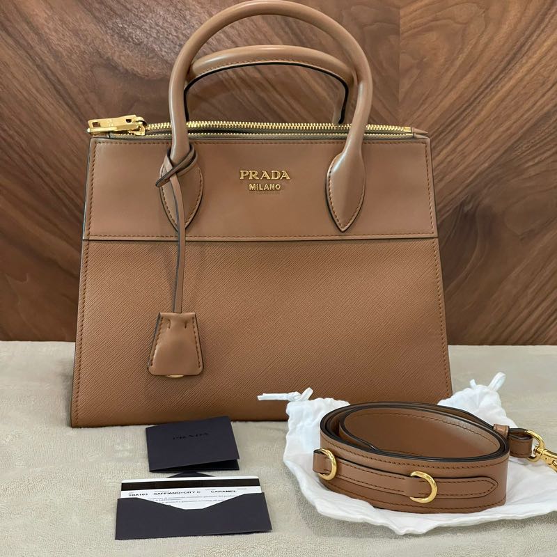 Authentic Prada paradigm leather 2 way, Luxury, Bags & Wallets on Carousell