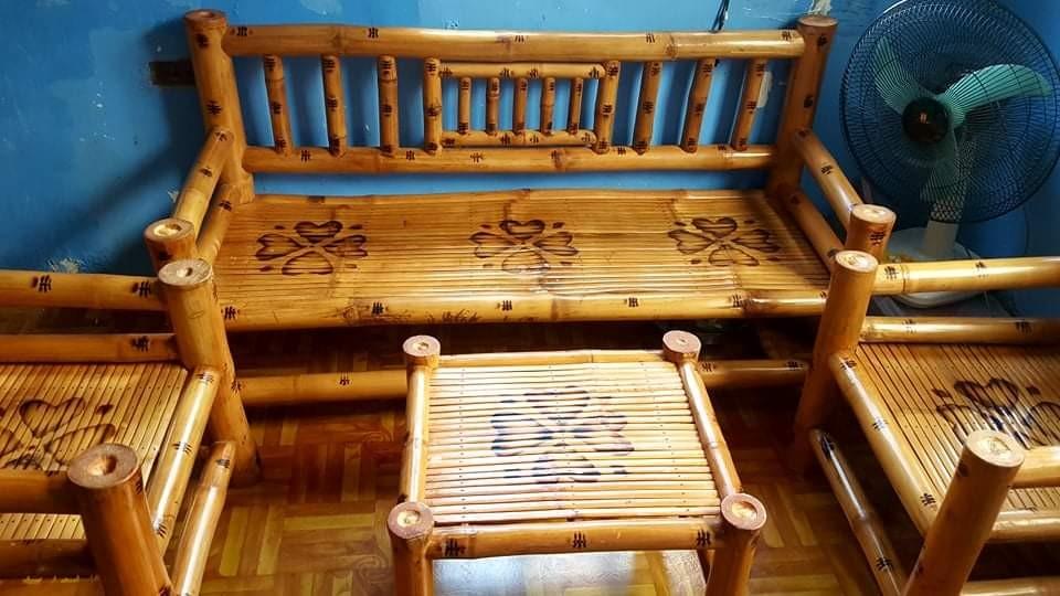 Bamboo sala set, Furniture & Home Living, Furniture, Sofas on Carousell