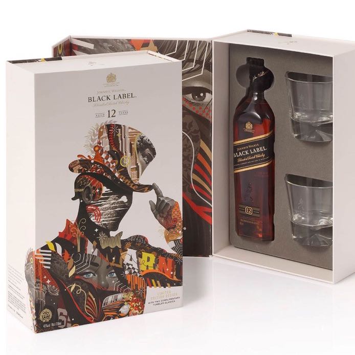Black label Johnnie walker gift set, Food & Drinks, Alcoholic Beverages ...