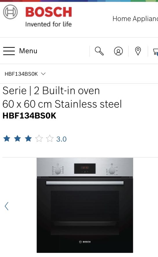 BNIB Bosch HBF134BS0K Built in Oven, TV & Home Appliances, Other Home ...