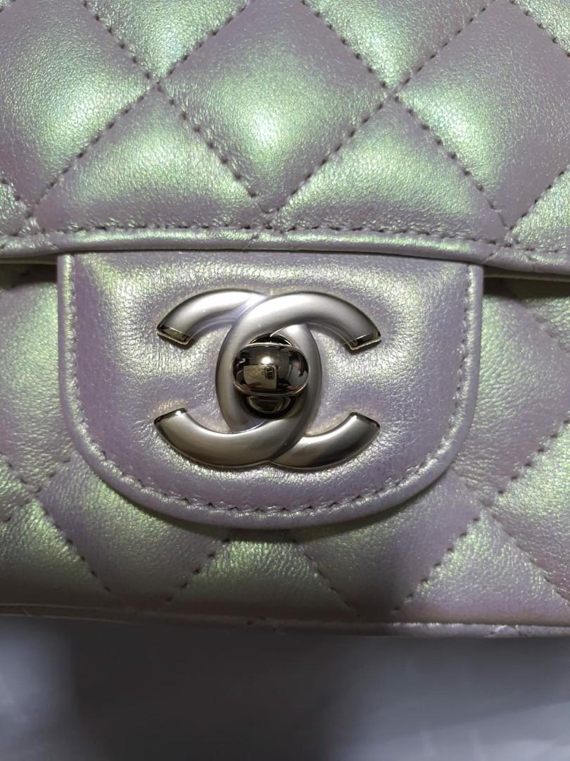 Chanel 20B Mini Rectangular Iridescent Ivory Classic Flap, Women's ...
