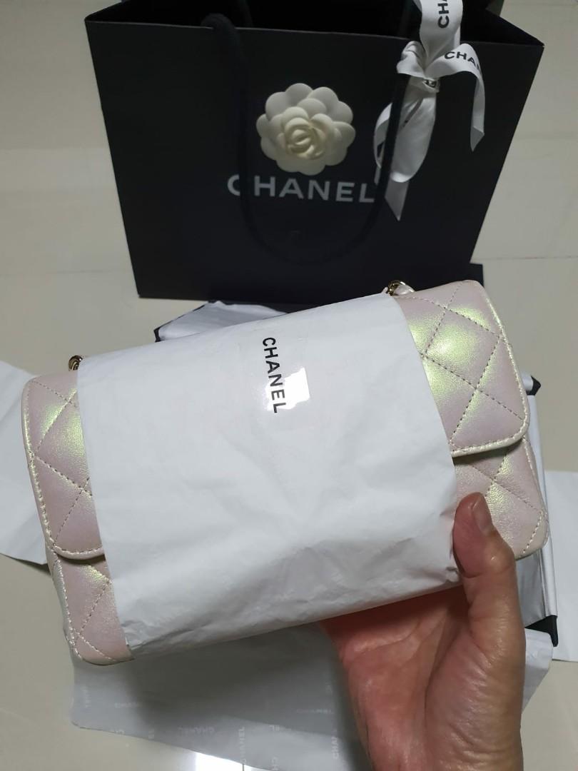 Chanel 20B Mini Rectangular Iridescent Ivory Classic Flap, Women's ...
