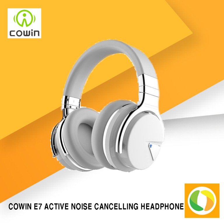 Cowin E7 Active Noise Cancelling Bluetooth Over-Ear Headphones - White ...