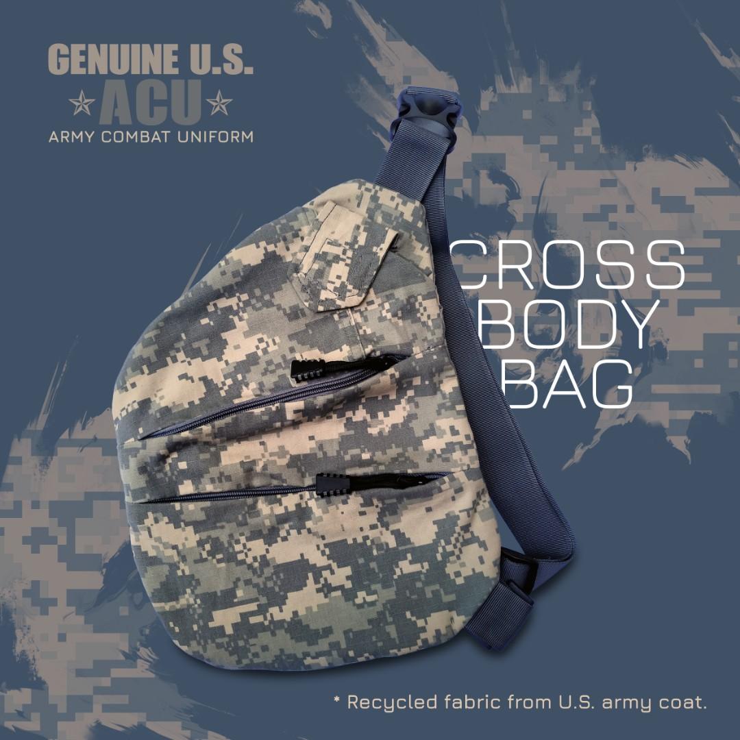 Crossbody bag made out of genuine U.S. military uniform. Digital camo ...