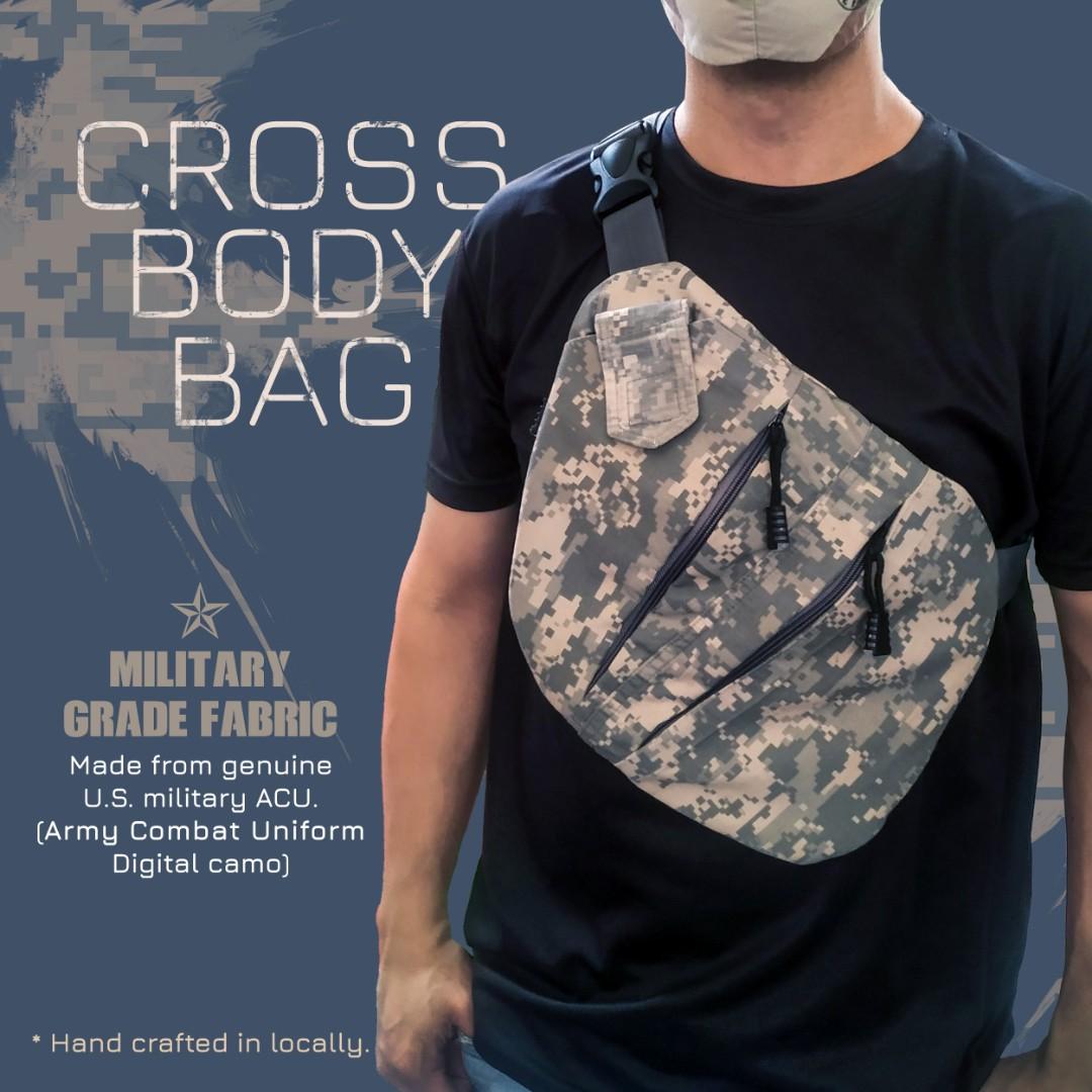 Crossbody bag made out of genuine U.S. military uniform. Digital camo ...