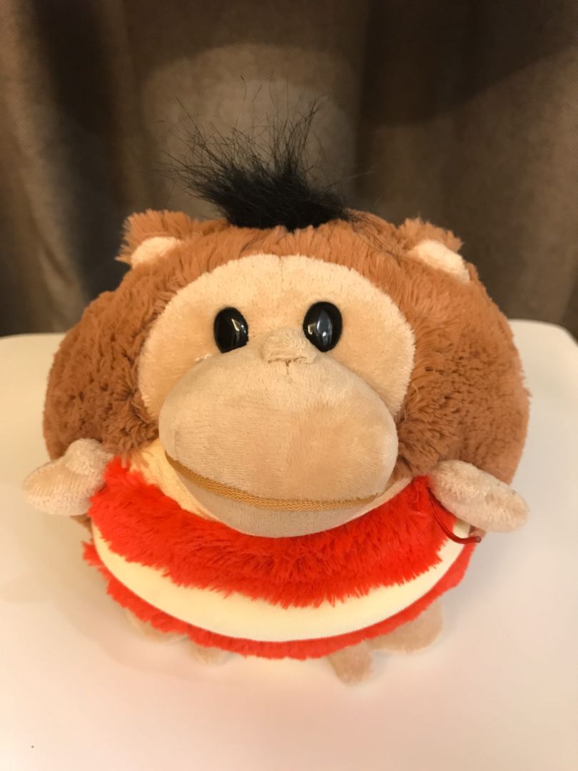 Cute Round Soft Monkey Plushie, Hobbies & Toys, Toys & Games on Carousell