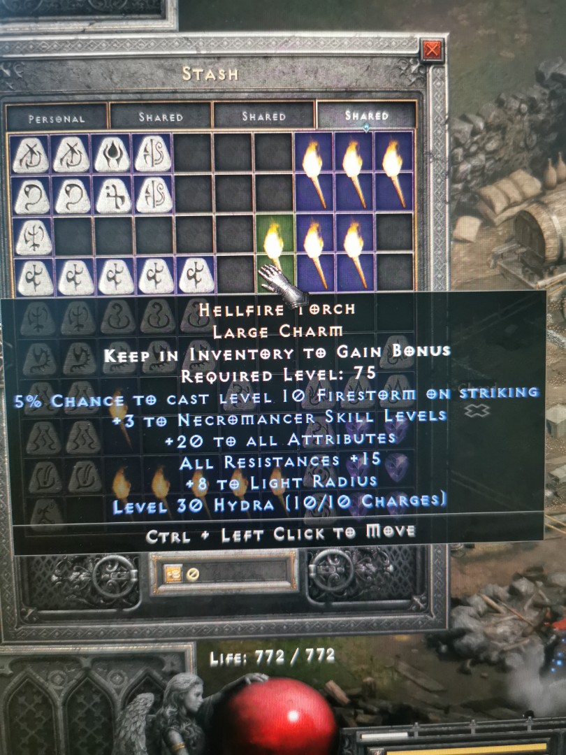 D2R Diablo 2 20/15 Necromancer Hellfire Torch Ntorch Necro Torch cheap ...