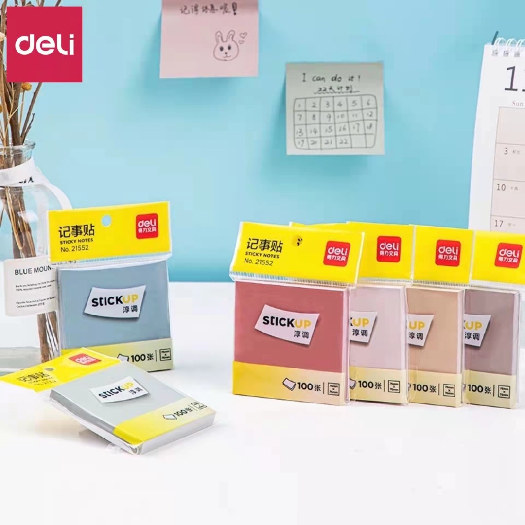 Deli Morandi Colors Sticky Notes 100pcs per Pack, Hobbies & Toys ...