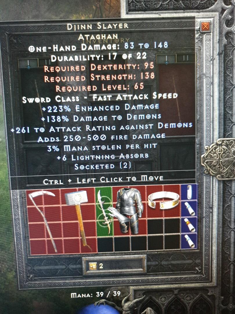 Diablo 2R - Djinn Slayer (2 socket), Video Gaming, Gaming Accessories ...