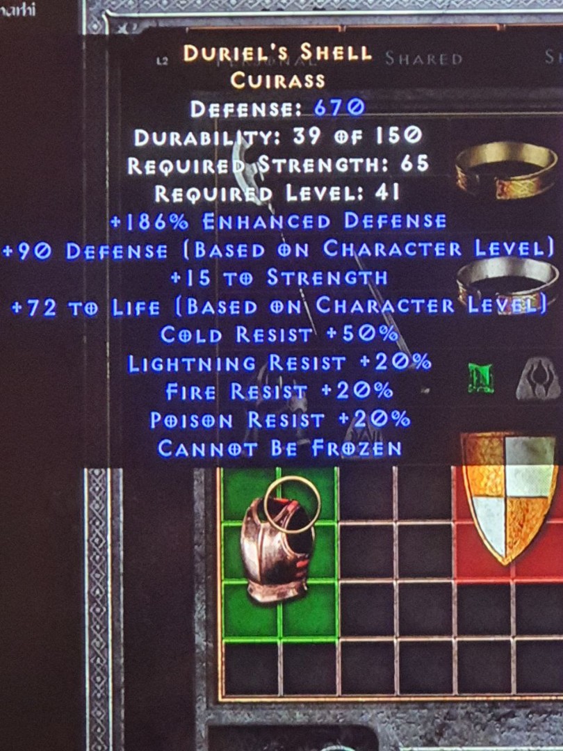 Duriel's Shell CuirassD2R Diablo II Resurrected (Softcore) (PC/PS4/PS5 ...