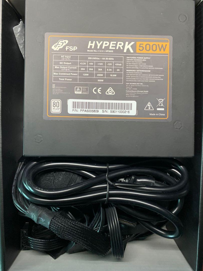 FSP Hyper K 500w PSU Power Supply Unit ATX, Computers & Tech, Parts & Accessories, Computer ...