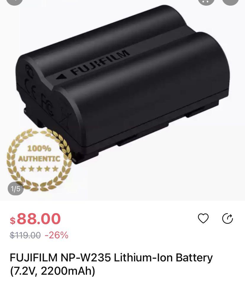 Fujifilm xt4 battery original, Photography, Cameras on Carousell