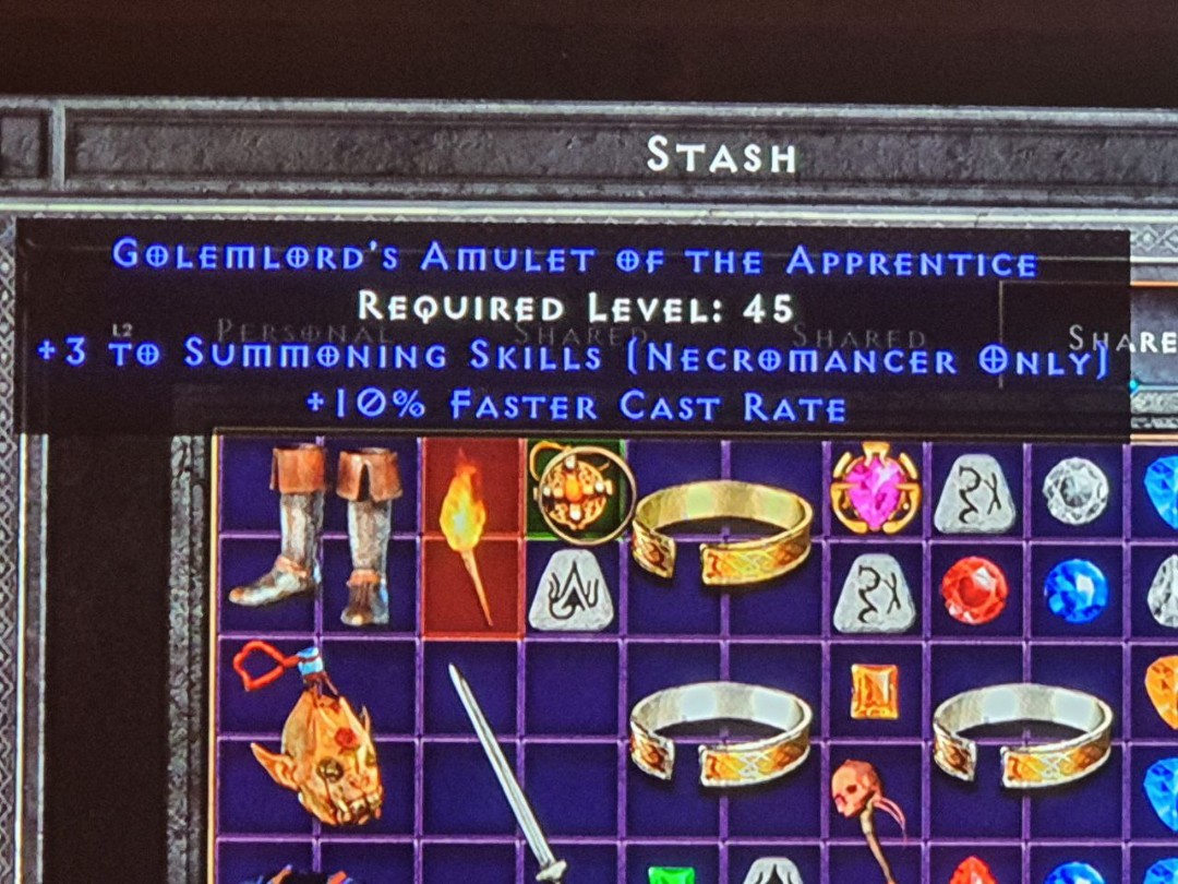 Golemlord's Amulet Of The Apprentice D2R Diablo II Resurrected ...