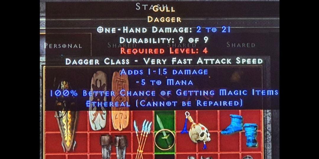 Gull Dagger (Ethereal) D2R Diablo II Resurrected (Softcore) (PC/PS4/PS5 ...